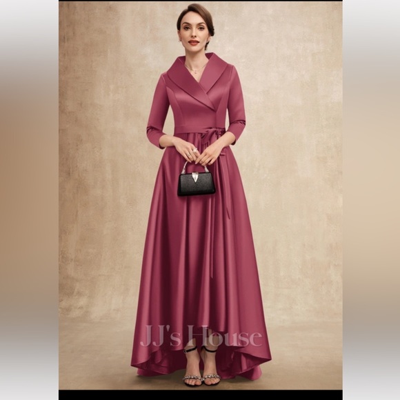 Dresses | Aline Vneck Asymmetrical Satin Dress In25 | Poshmark